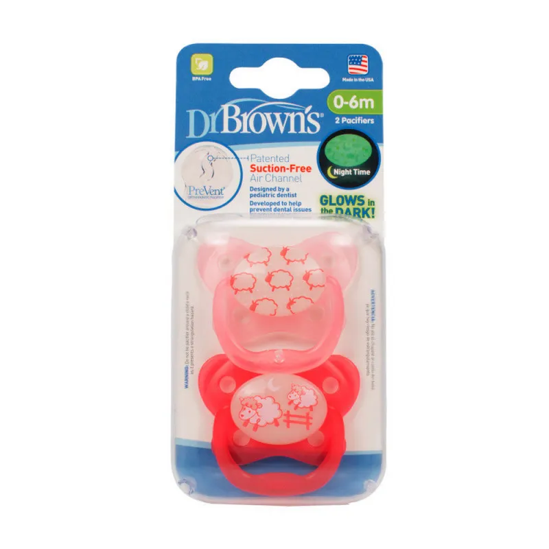 DR BROWNS SVETLECA ORTODONTSKA PREVENT VARALICA 0-6M ROZE