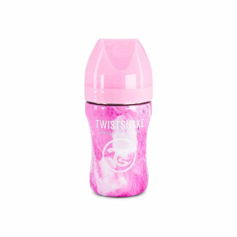 TWISTSHAKE ANTI-COLIC FLASICA / NERDJAJUCI CELIK 260ML MARBLE PINK