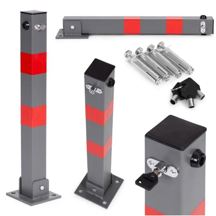 Sklopiva Parking barijera STUB sivi 60 cm with Key and Reflective Stripes