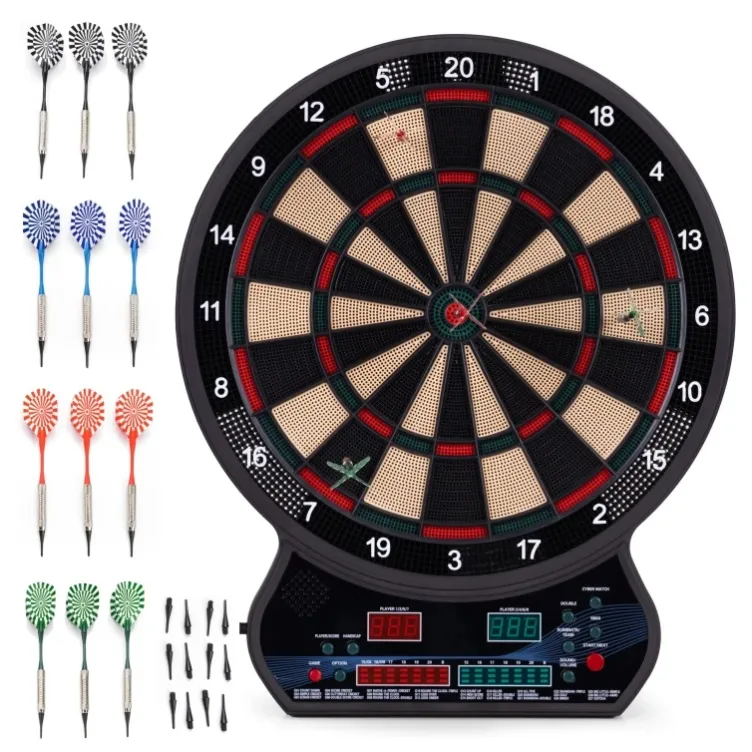 Elektronski pikado 42 cm sa LCD ekranom, 27 igara, set sa 12 pikada