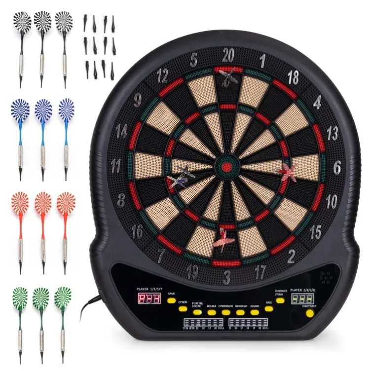 Elektronski pikado 48 cm sa LCD ekranom, 27 igara, set sa 12 pikada
