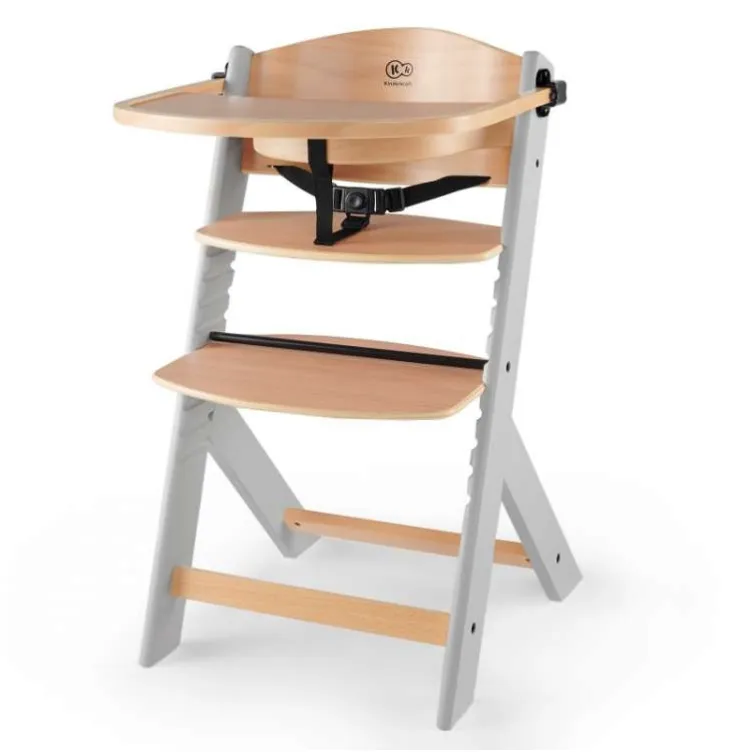 KINDERKRAFT STOLICA ZA HRANJENJE 2U1 ENOCK NATUR+GREY