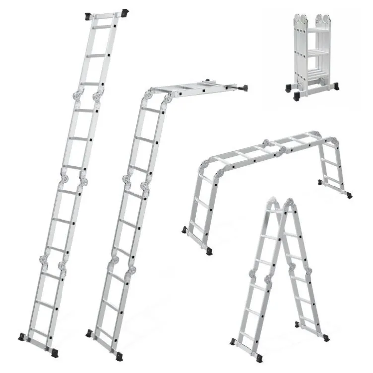 Aluminijumske višenamenske merdevine 4x3, sa šarkama, sklopive, nosivost 150 kg, ModernHome