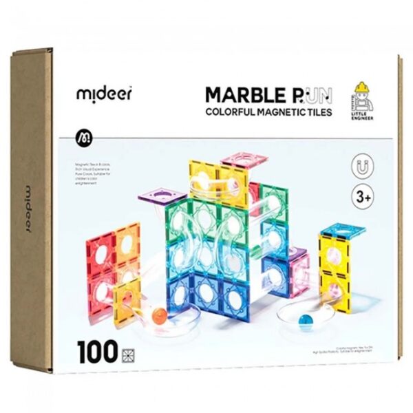 Magnetne pločice Trka kuglica 100 delova – Mideer