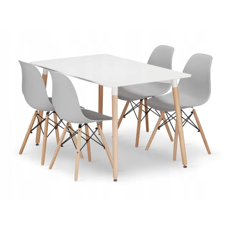 MILANO STO 120x80 cm + Milano set 4 stolice SVETLO SIVA
