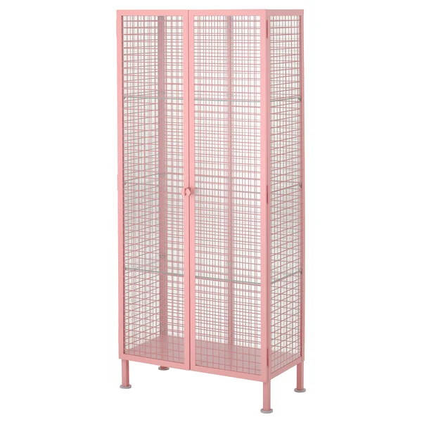Vitrina, svetloroze, 73x36x160 cm