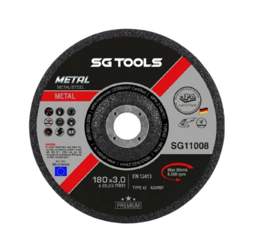 SG TOOLS rezna ploča ispupčena 180 x 3.0mm Metal Premium A 30 RBF, SG11008
