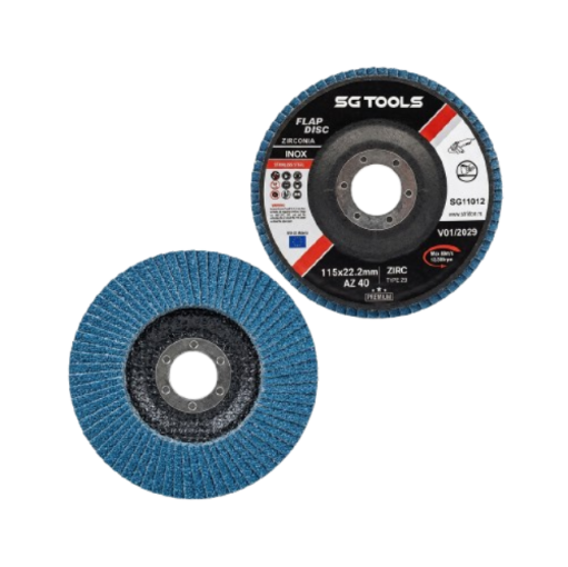 SG TOOLS Cirkonijum flap disk 115mm, AZ 40, Inox Premium, SG11012
