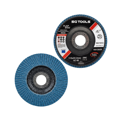 SG TOOLS Cirkonijum flap disk 115mm, AZ 60, Inox Premium, SG11013