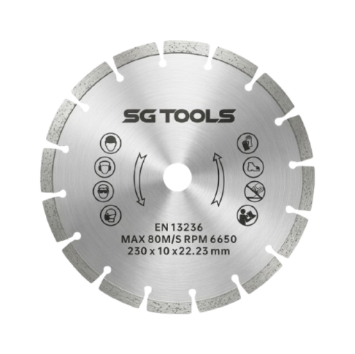 SG TOOLS dijamantska ploča za sečenje betona 230mm, laserski varena, SG50018