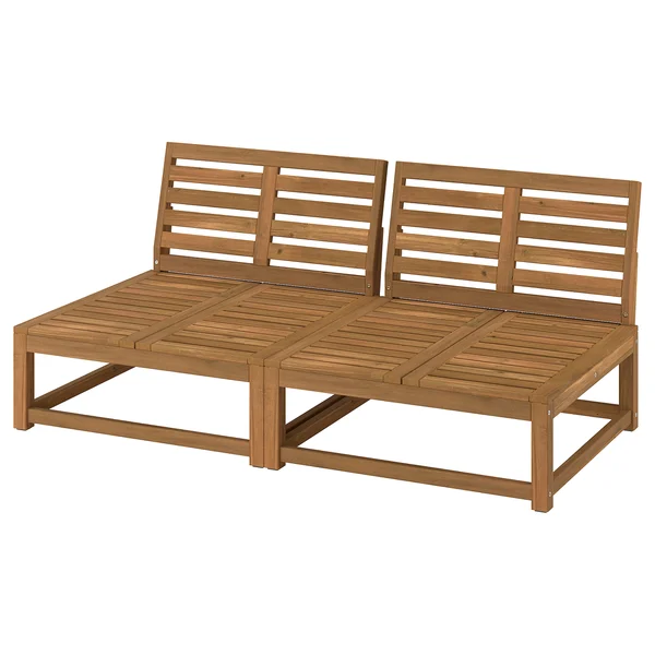 Sofa dvosed, napolju/svetlosmeđe bajcovano, 162 cm