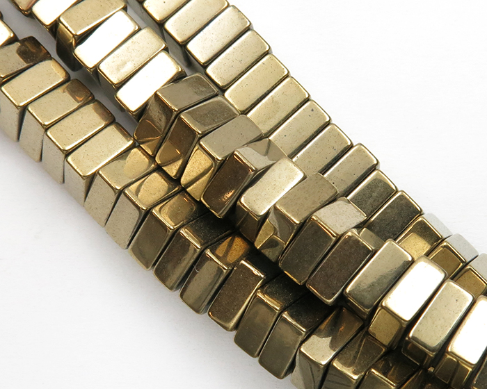 HEM_6M-13 HEMATIT GOLD – KVADRAT 3X6MM (30KOM)