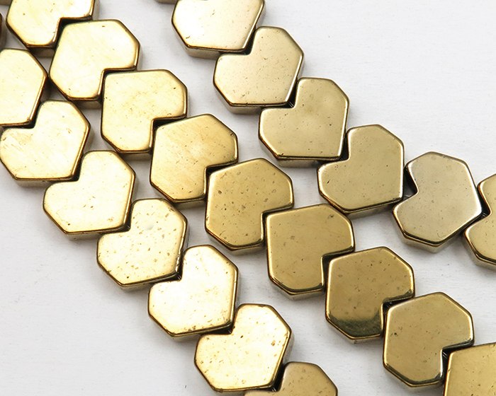 HEM_HEMATIT SRCE 8MM – RAVNO GOLD (10KOM)