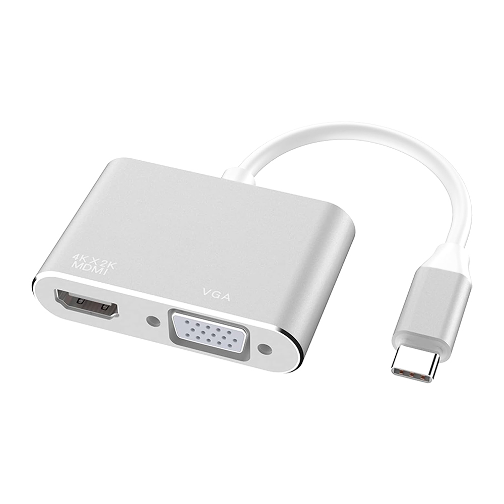 Adapter TYPE C na HDMI + VGA beli (MS)