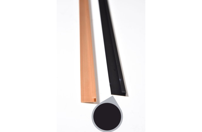 Aluminijumska završna lajsna "U" za panel -Crna -3000 mm -05257