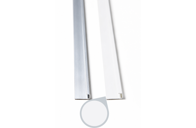 Aluminijumska završna lajsna "U" za panel -Bela -3000 mm -05556