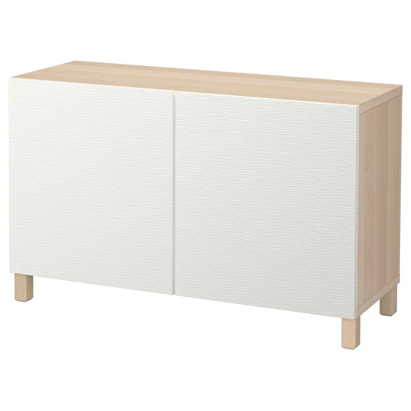 Kombin. odlaganje s vratima, belo b. im. hrastovine/Laxviken/Stubbarp bela, 120x42x74 cm