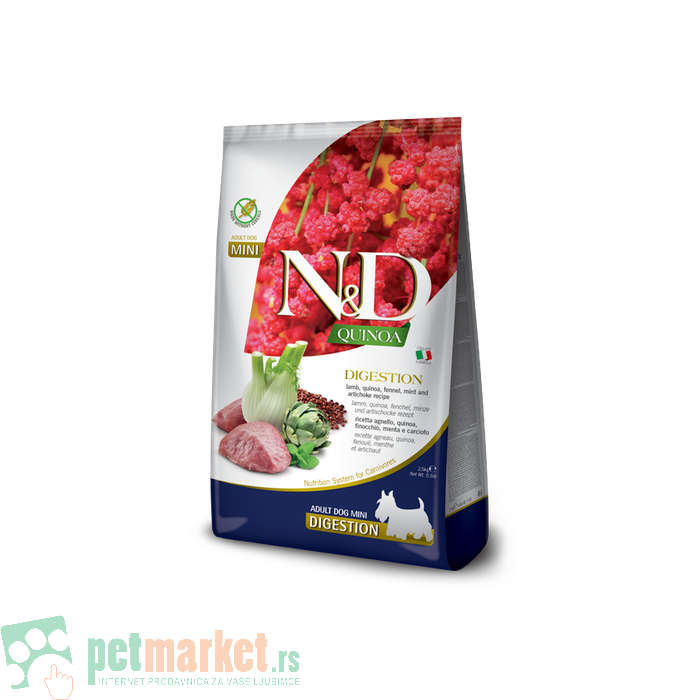 N&D Quinoa: Hrana za pse za podršku varenju Mini Adult Digestion, Jagnjetina & Kinoa