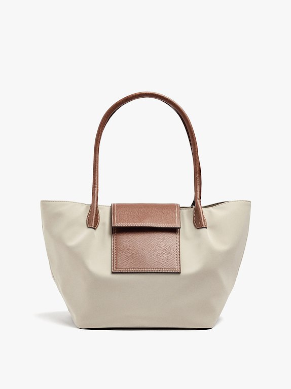 SHOPPER BAG WITH SOFT TEXTURE WITH FLAP