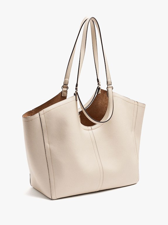 SHOPPER BAG WITH TOPSTITCHING L
