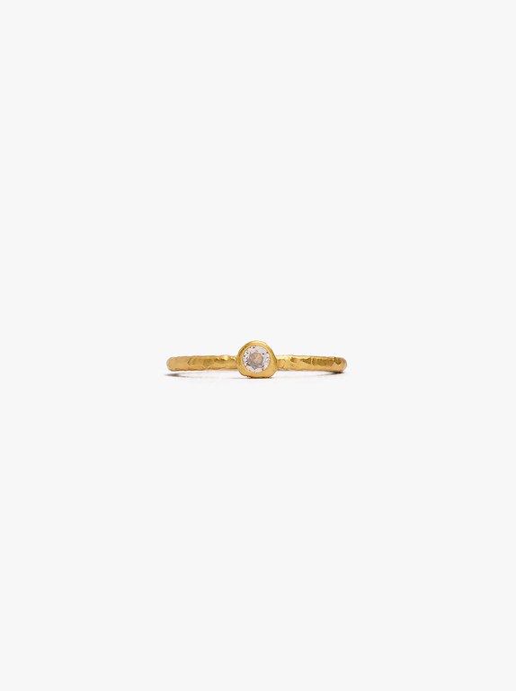 RING WITH ZIRCONIA 18K GOLD PLATED - 925 STERLING SILVER