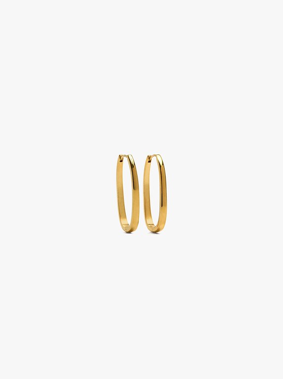 ELONGATED HOOP EARRINGS - STAINLESS STEEL