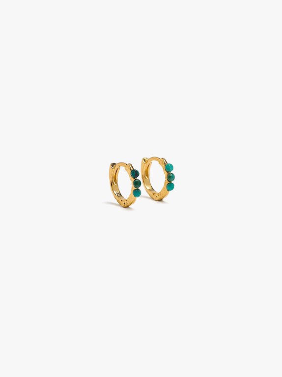 HOOP EARRINGS WITH STONES WITH 18K GOLD PLATED