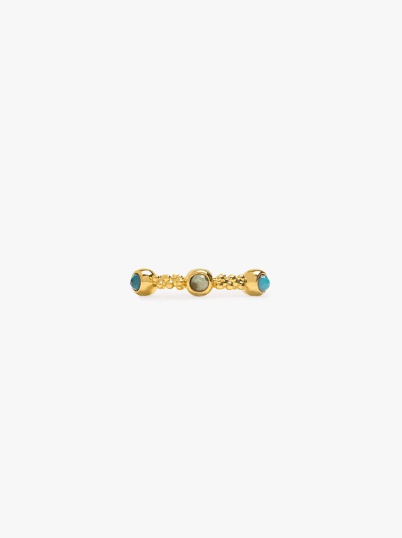 RING WITH CUBIC ZIRCONIA 18K GOLD PLATED - 925 STERLING SILVER