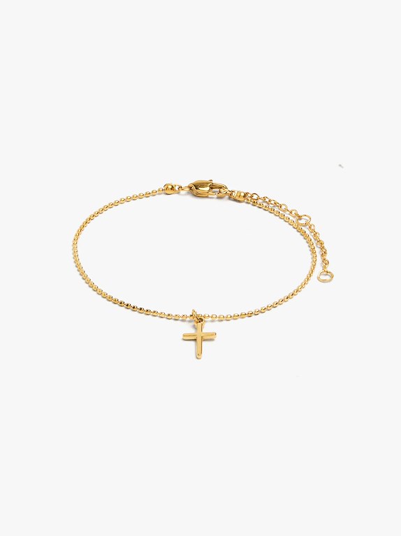BRACELET WITH CROSS - STAINLESS STEEL