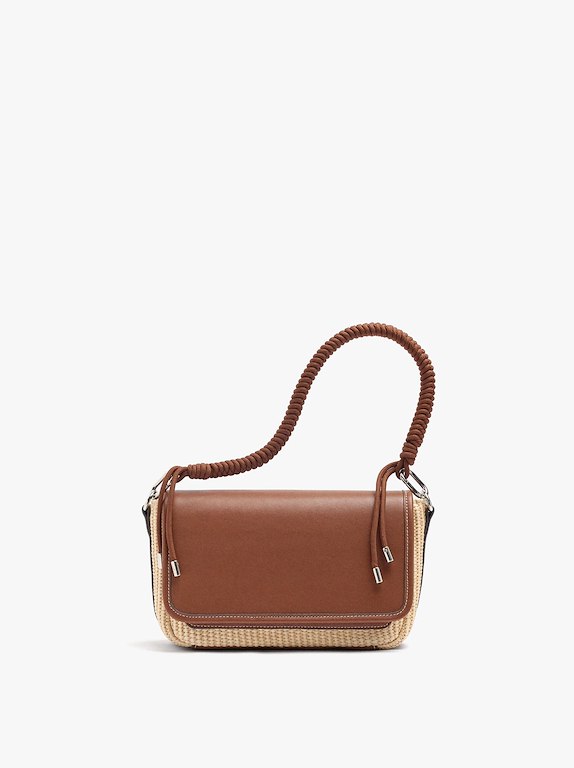 HANDBAG WITH CROSSBODY BAG PAPER STRAW EFFECT