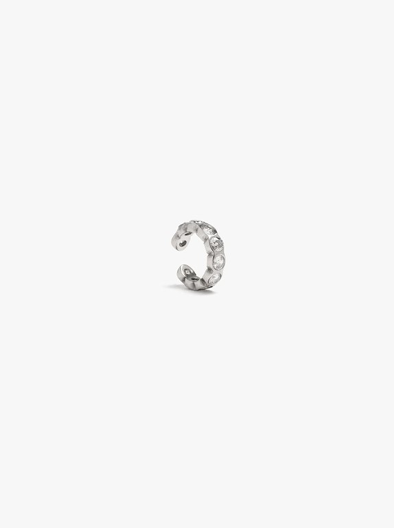 EARCUFF WITH CRYSTALS - STAINLESS STEEL