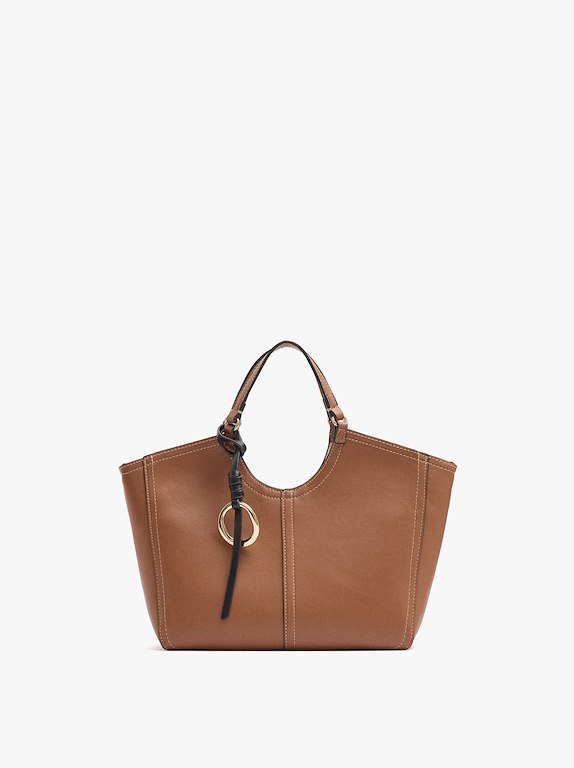 SHOPPER BAG WITH M TOPSTITCHING AND HANGER