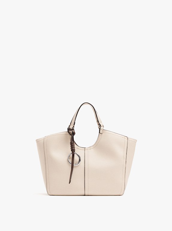 PLAIN TOTE BAG WITH ZIPPER CLOSURE