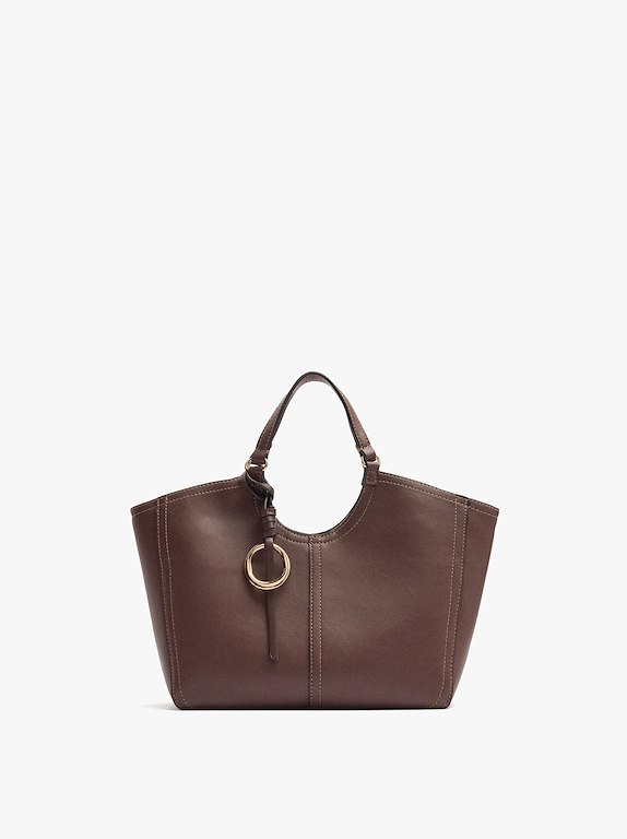 SHOPPER BAG WITH M TOPSTITCHING AND HANGER