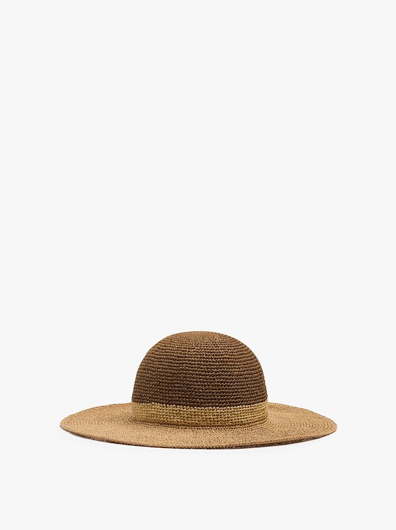 MULTICOLOR HAT WITH PAPER STRAW EFFECT