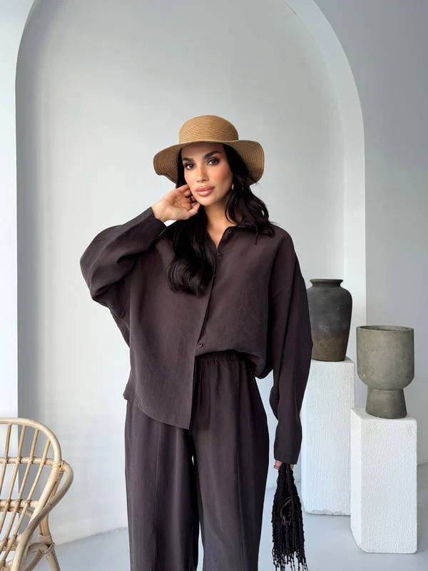 TENCEL UTILITY SET / KOŠULJA & PANTALONE SA PROŠIVIMA - VIŠE BOJA