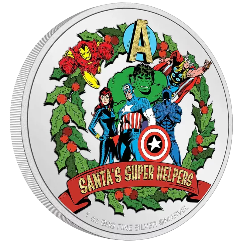 Srebrni novčić Marvel Avengers Božić – 1 oz