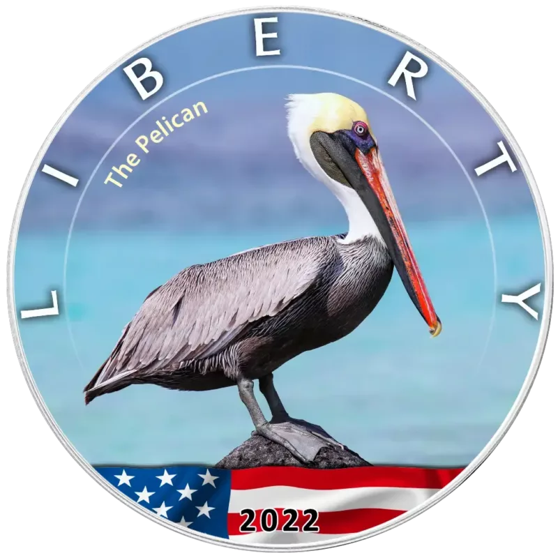 Srebrni novčić American Wildlife Pelikan – Silver Eagle 1 oz