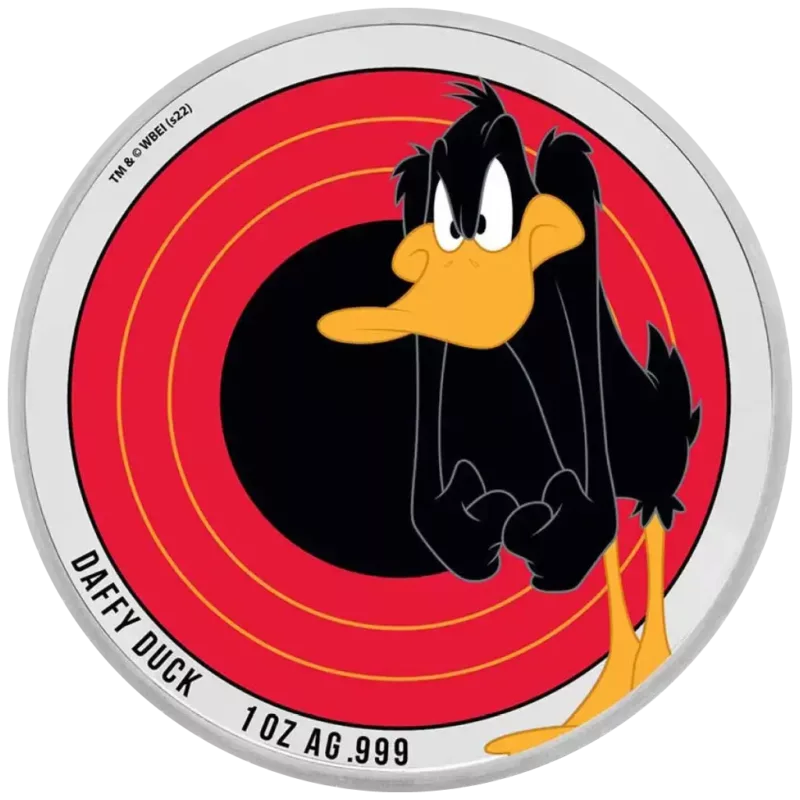 Srebrni novčić Looney Tunes Daffy Duck 1 oz (2022) – Patak Dača
