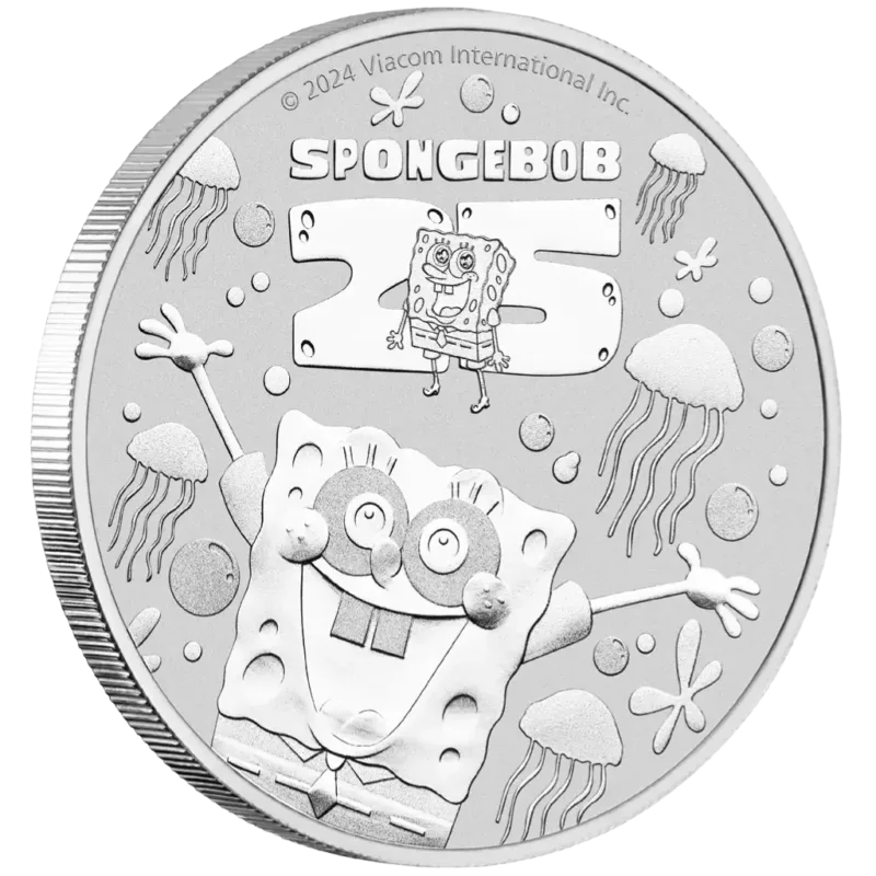 Srebrni novčić SpongeBob 25th Anniversary 1 oz (2024) – Sunđer Bob