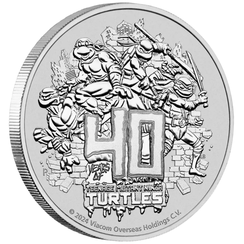 Srebrni novčić TMNT 40th Anniversary 1 oz – Teenage Mutant Ninja Turtles
