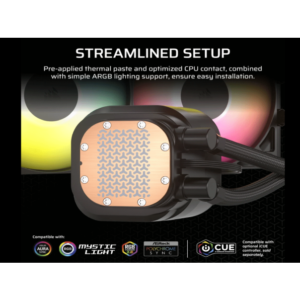 CORSAIR Kuler za CPU sa vodenim hlađenjem Nautilus 240mm 240 ARGB, crna