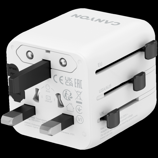 CANYON Travel Adapter OnTour One EU/UK/US/AUS White