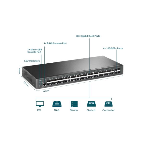 TP LINK SG3452X 48-port Gigabit Uprav.switch 4 10GE