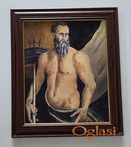 Ulje na platnu - Posejdon, Bog mora.