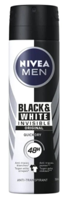 NIVEA DEO 150ML B&W FOR MEN