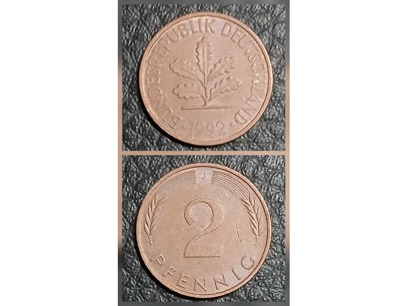2 Pfennig 1992 J – Nemačka