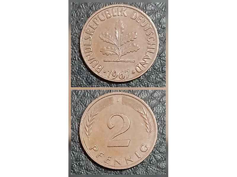 2 Pfennig 1967 J – Nemačka