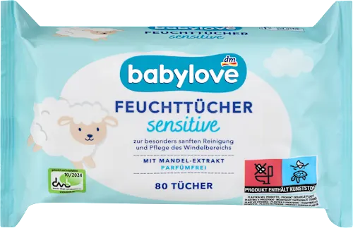 babylove
sensitive vlažne maramice za bebe sa ekstraktom badema, 80 kom