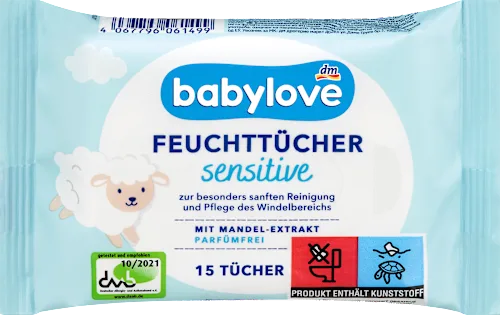 babylove
sensitive vlažne maramice za bebe sa ekstraktom badema - putna ambalaža, 15 kom